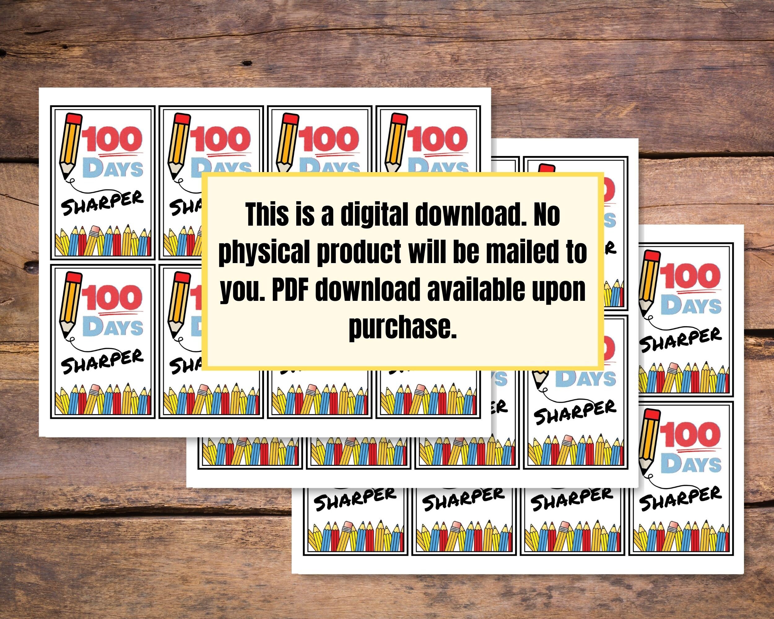 100th Day of School Printable Gift Tags for Students, Gift From ...