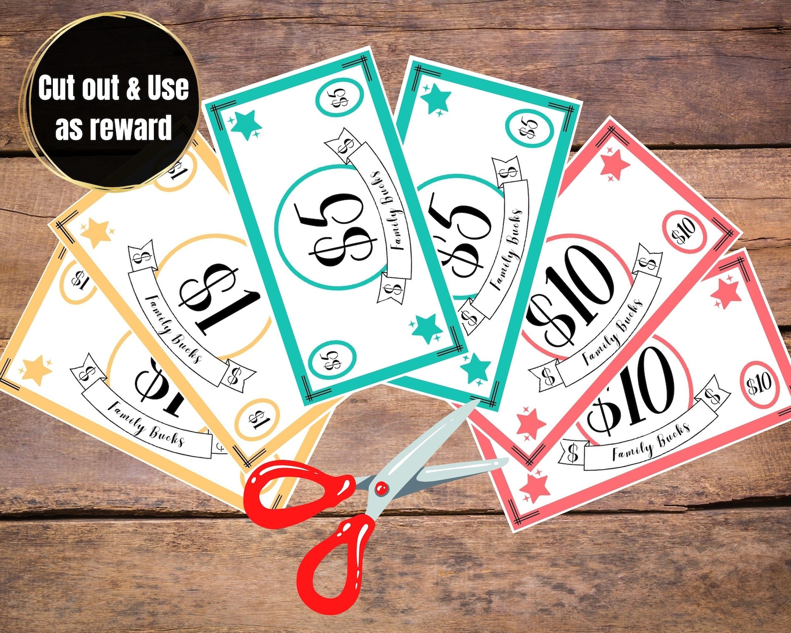 Family Bucks Printable, Mom and Dad Bucks, Reward System - Etsy
