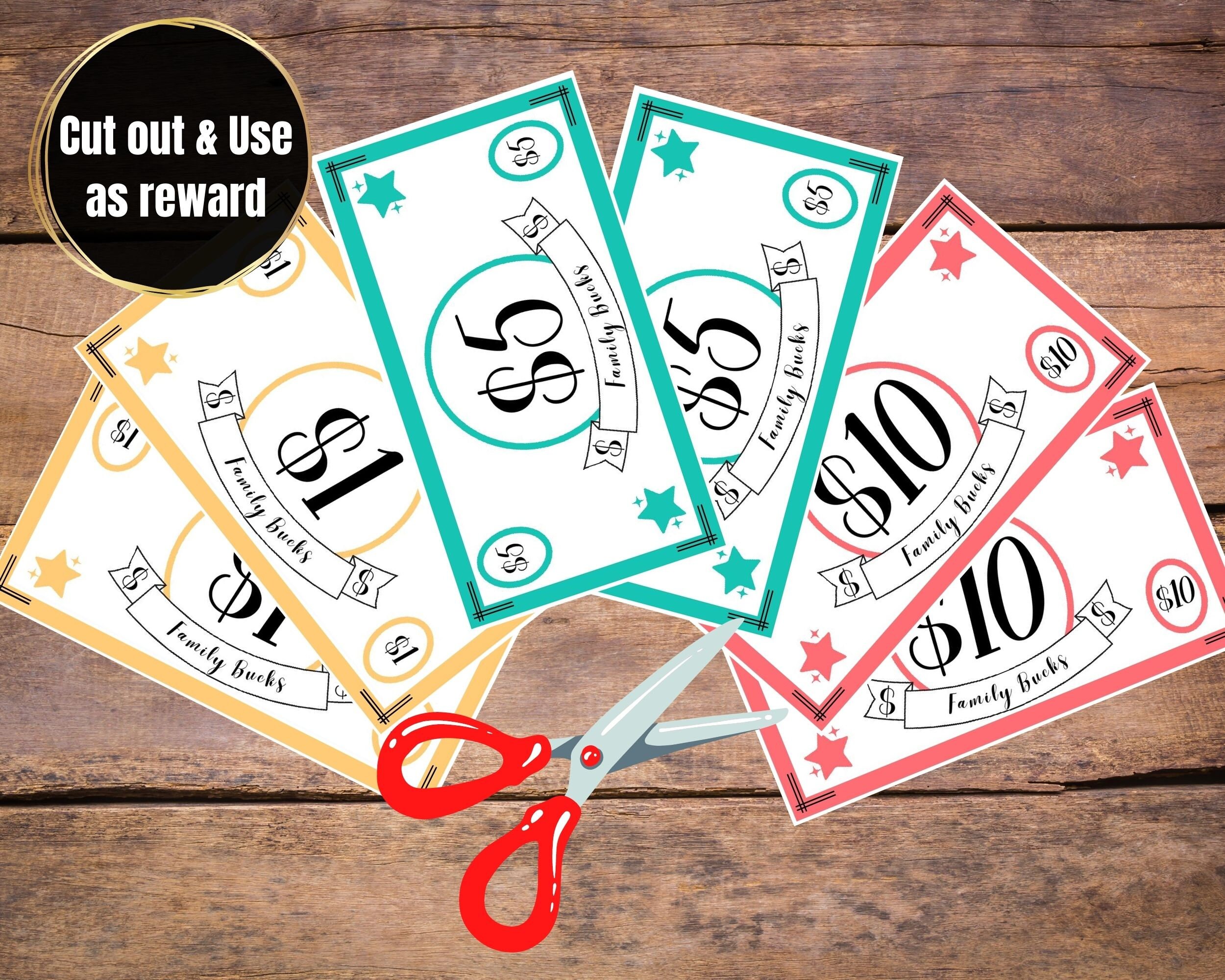 Family Bucks Printable, Mom and Dad Bucks, Reward System - Etsy