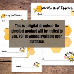 Printable Weekly Goal Tracker, Habit Tracker - Etsy