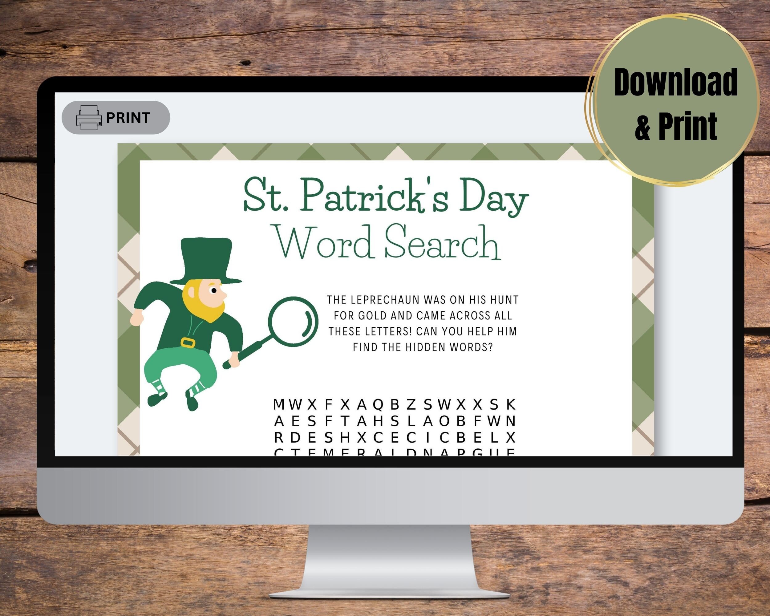 St Patrick's Day Word Search Printable Activity Page - Etsy