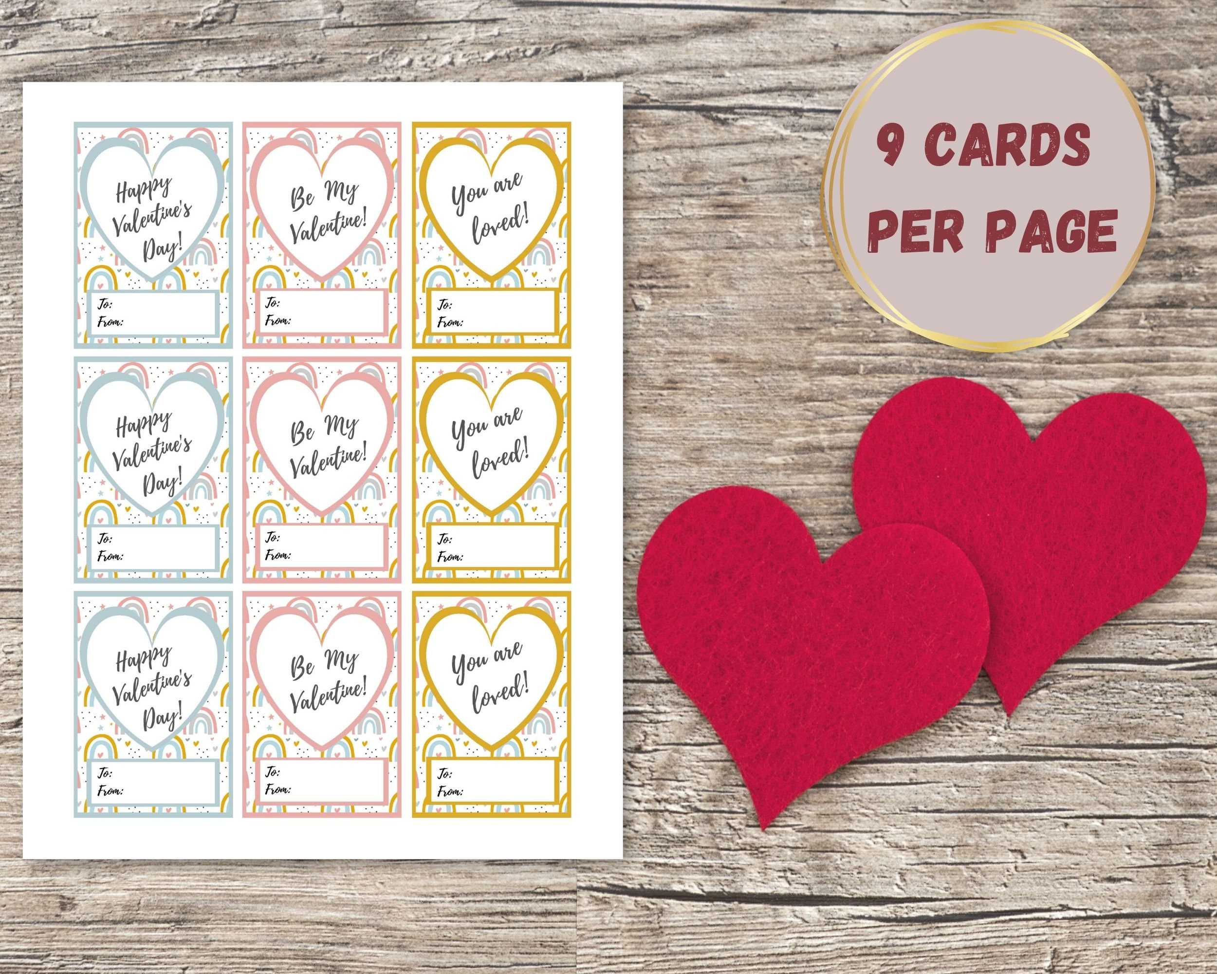 Rainbow Valentine's Day Cards, Valentine's Day Cards for School, Kids ...