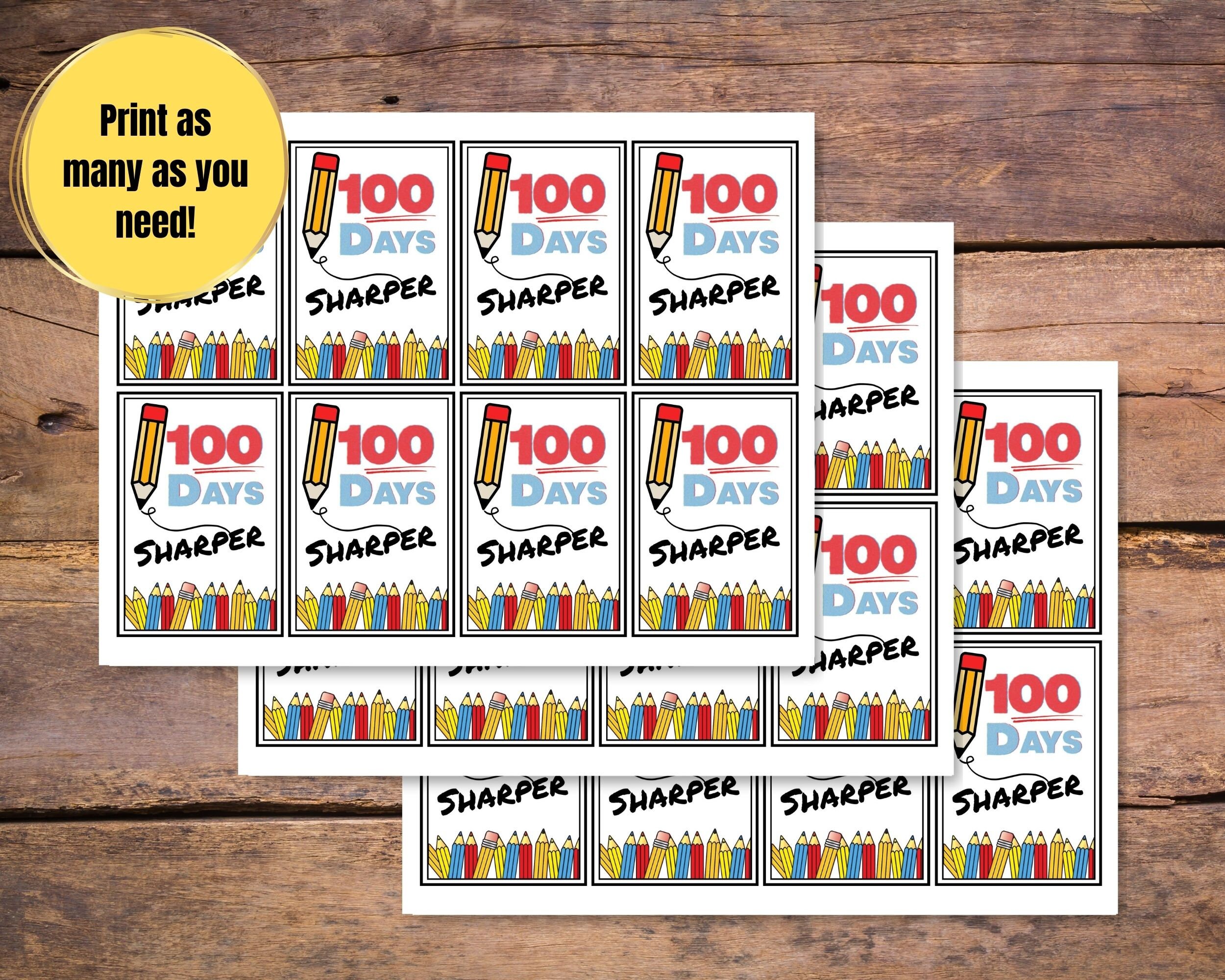 100th Day of School Printable Gift Tags for Students, Gift From ...