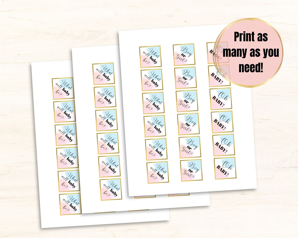 Gender Reveal Cupcake Topper, Printable Cupcake Toppers - Etsy