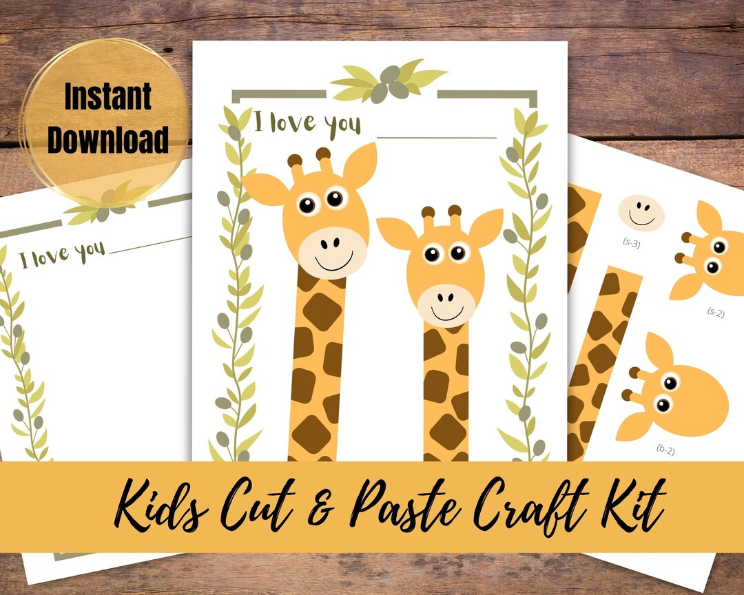 Printable Giraffe Arts and Crafts , Kids Cut-out Craft Activity - Etsy