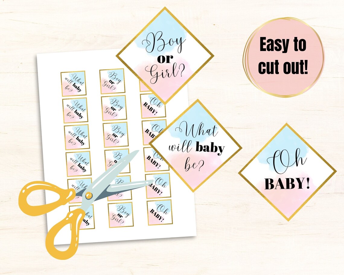 Gender Reveal Cupcake Topper, Printable Cupcake Toppers - Etsy