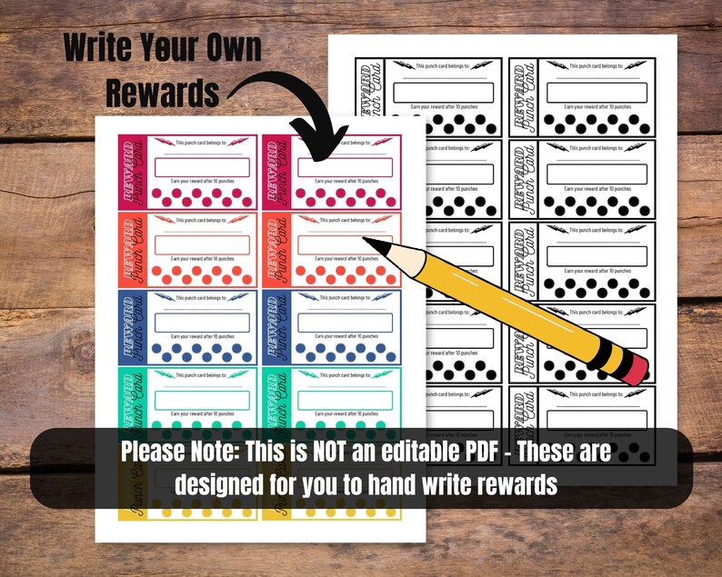 Reward Coupons, Kids Reward Punch Cards, Printable Rewards - Etsy