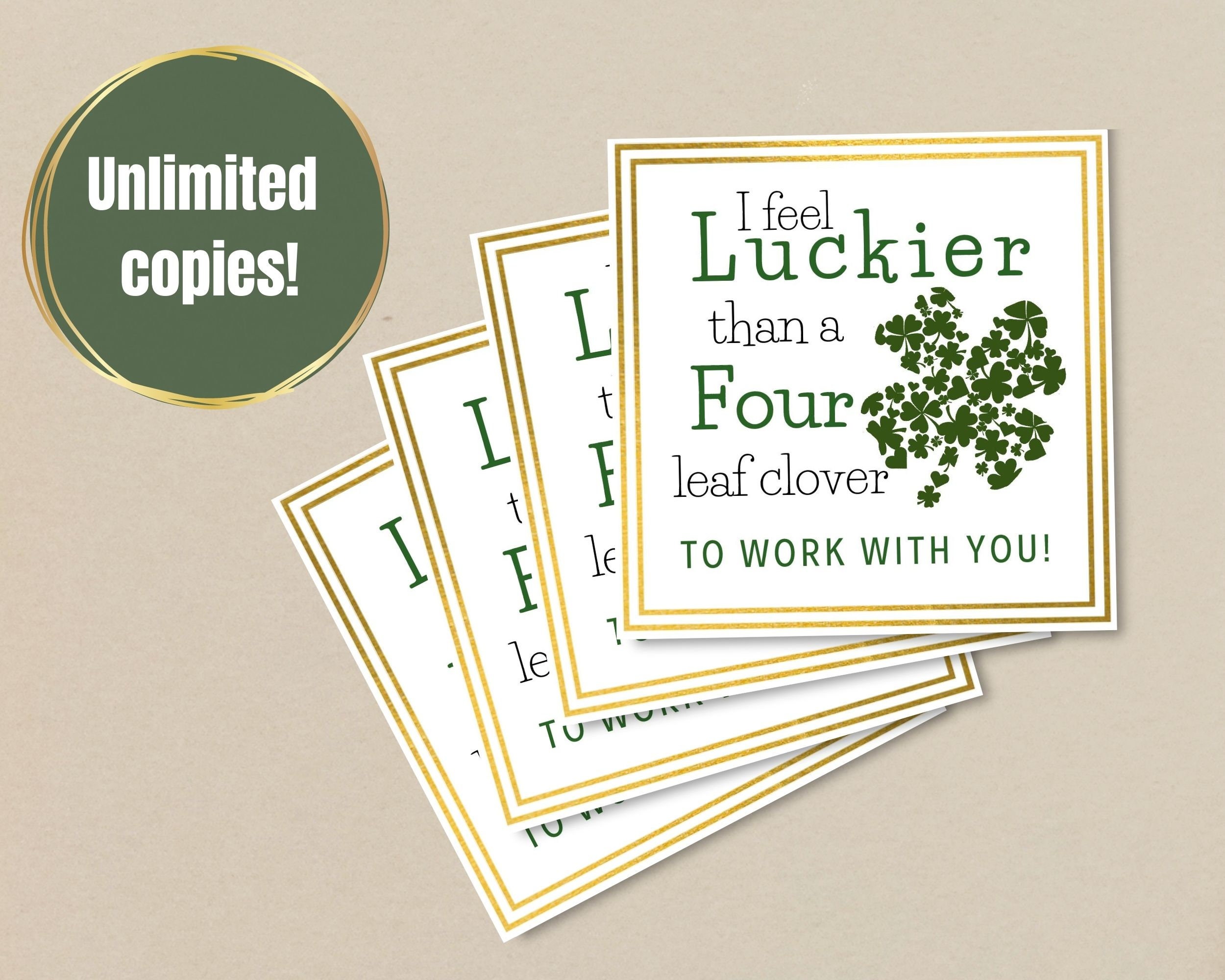 Printable St. Patrick's Day Gift Tag for Coworker, St. Patrick's Day ...
