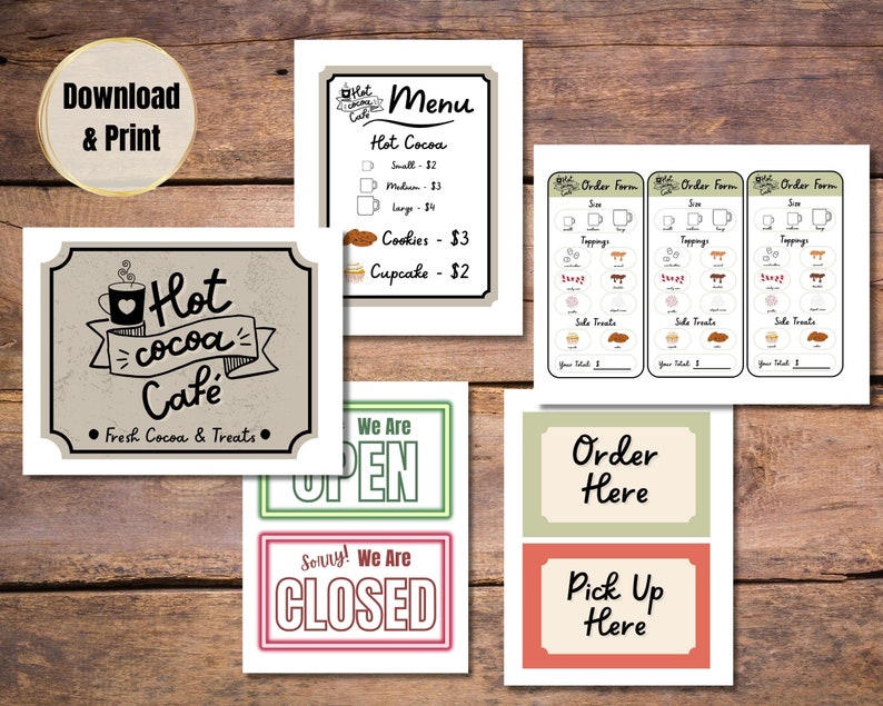 Pretend Play Hot Cocoa Stand, Printable Hot Chocolate Stand Set - Etsy