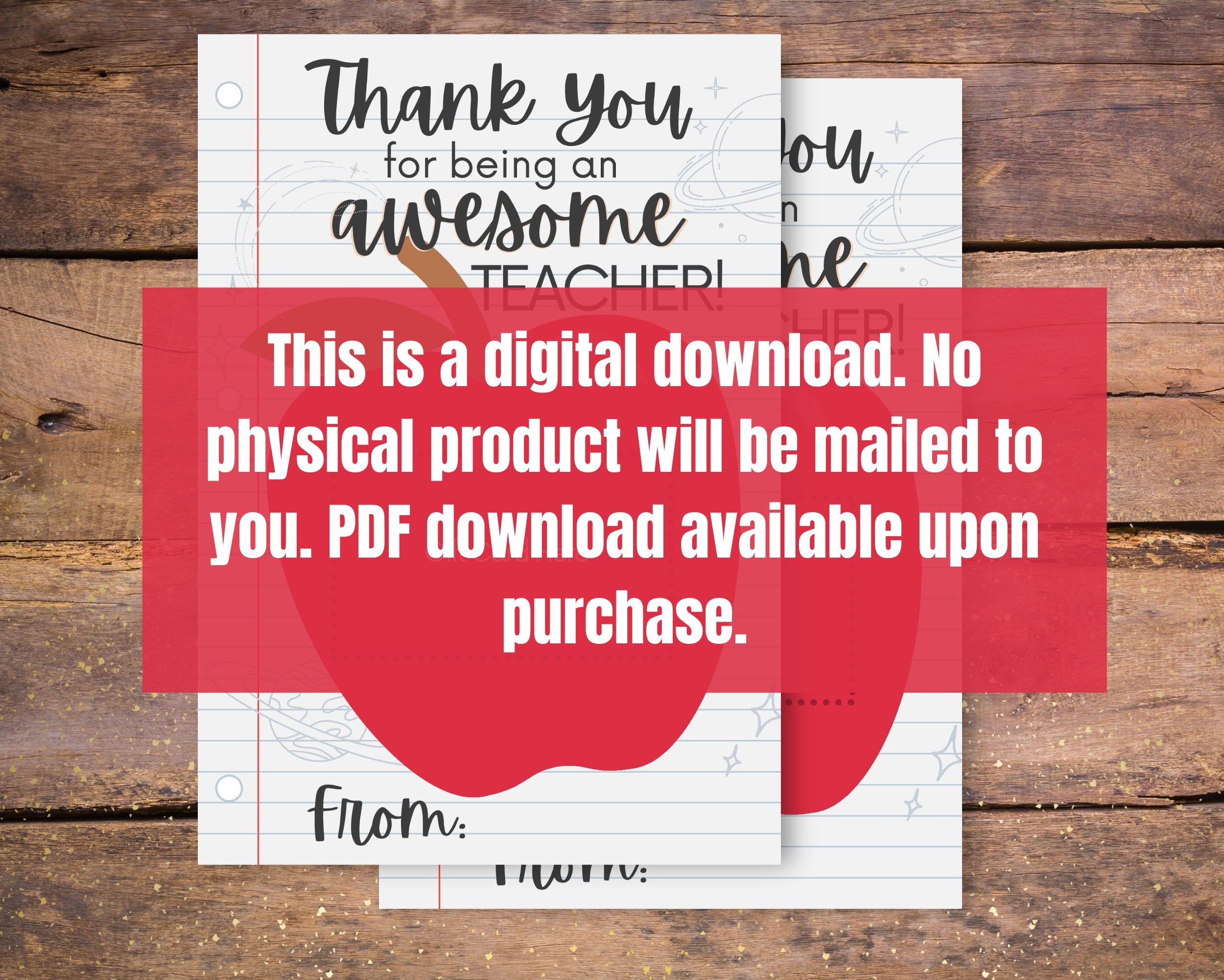 Printable Gift Card Holder for Teachers, Teacher Thank You Gift Card - Etsy