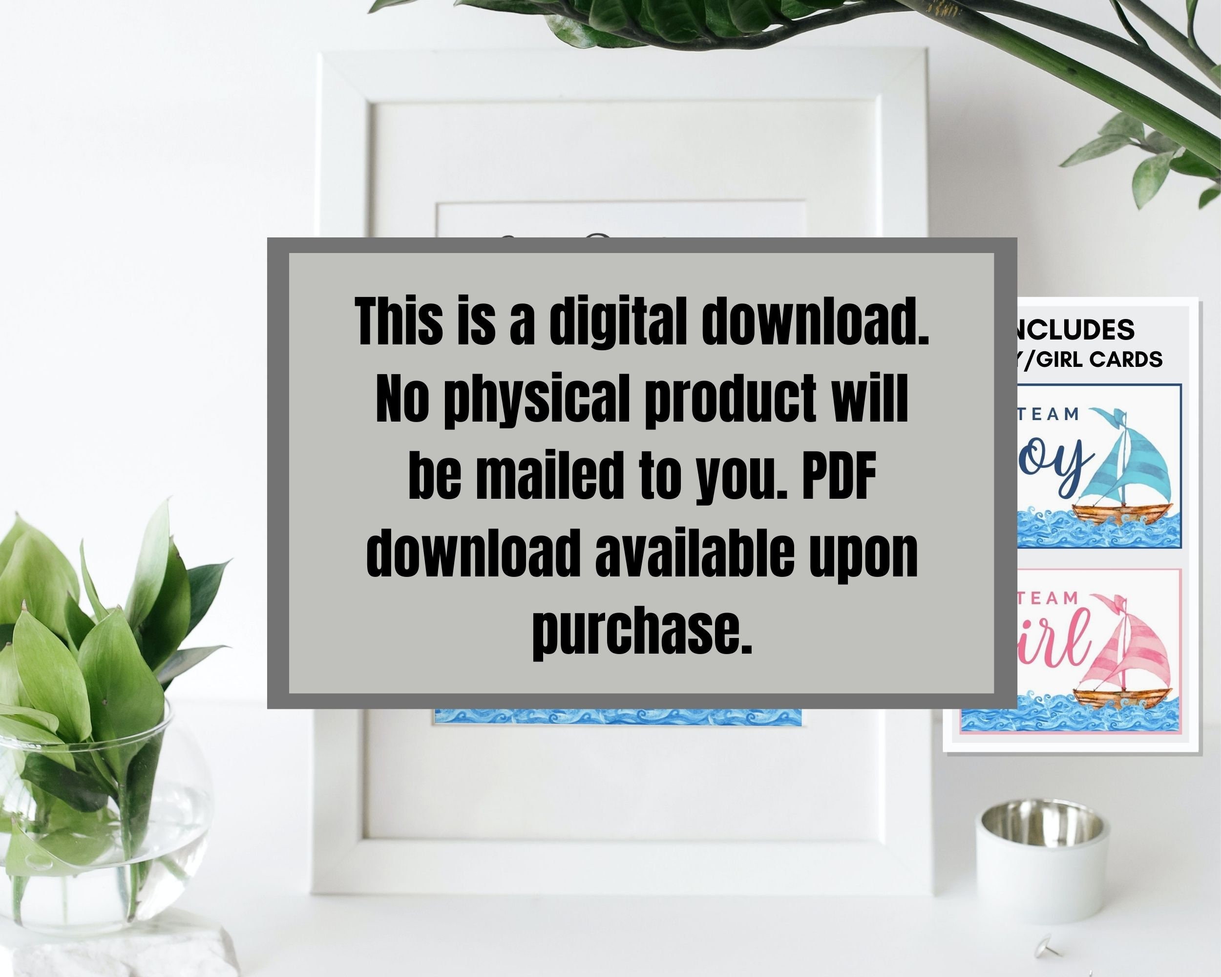 Gender Reveal Party He or She Sign and Team Boy Team Girl Cards ...