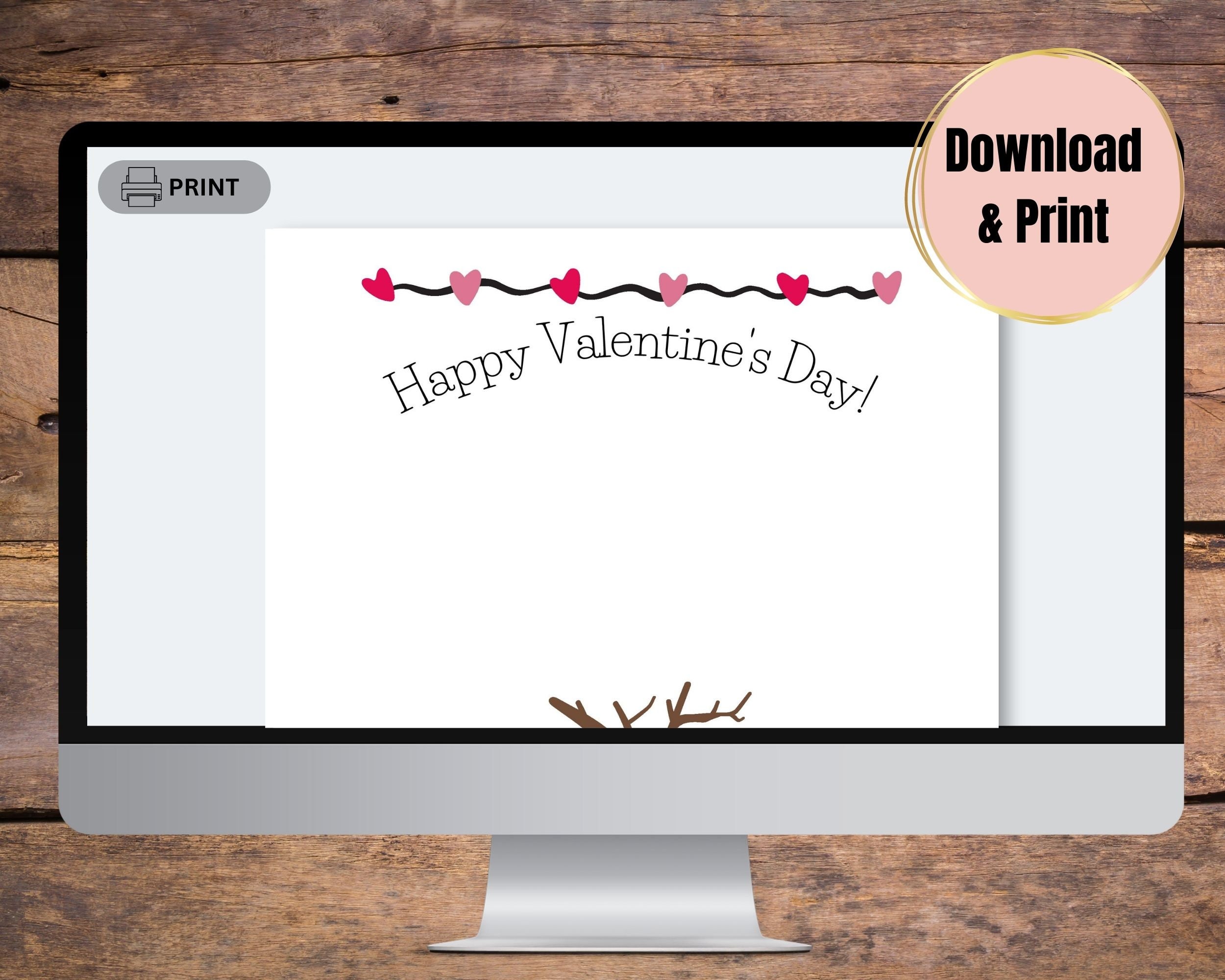 Valentine's Day Handprint Craft, Tree Handprints Printable - Etsy
