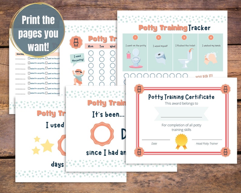 Potty Training Trackers, Printable Potty Training Bundle - Etsy
