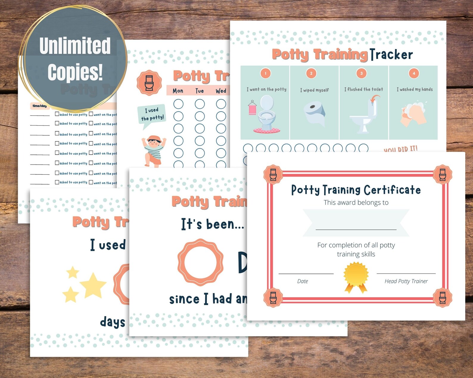 Potty Training Trackers, Printable Potty Training Bundle - Etsy