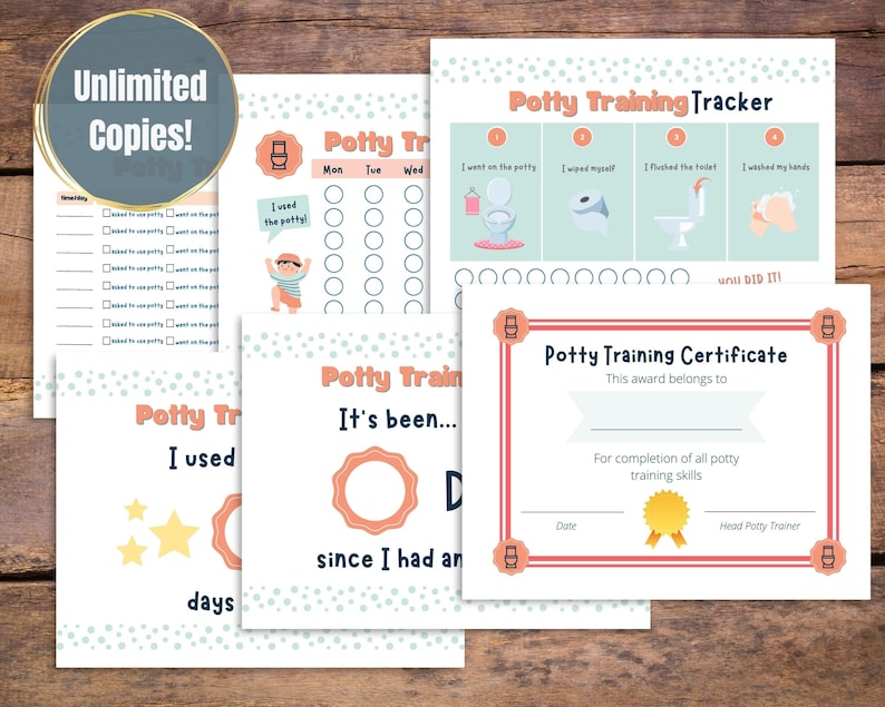 Potty Training Trackers, Printable Potty Training Bundle - Etsy