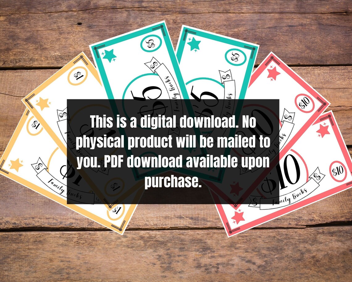 Family Bucks Printable, Mom and Dad Bucks, Reward System - Etsy