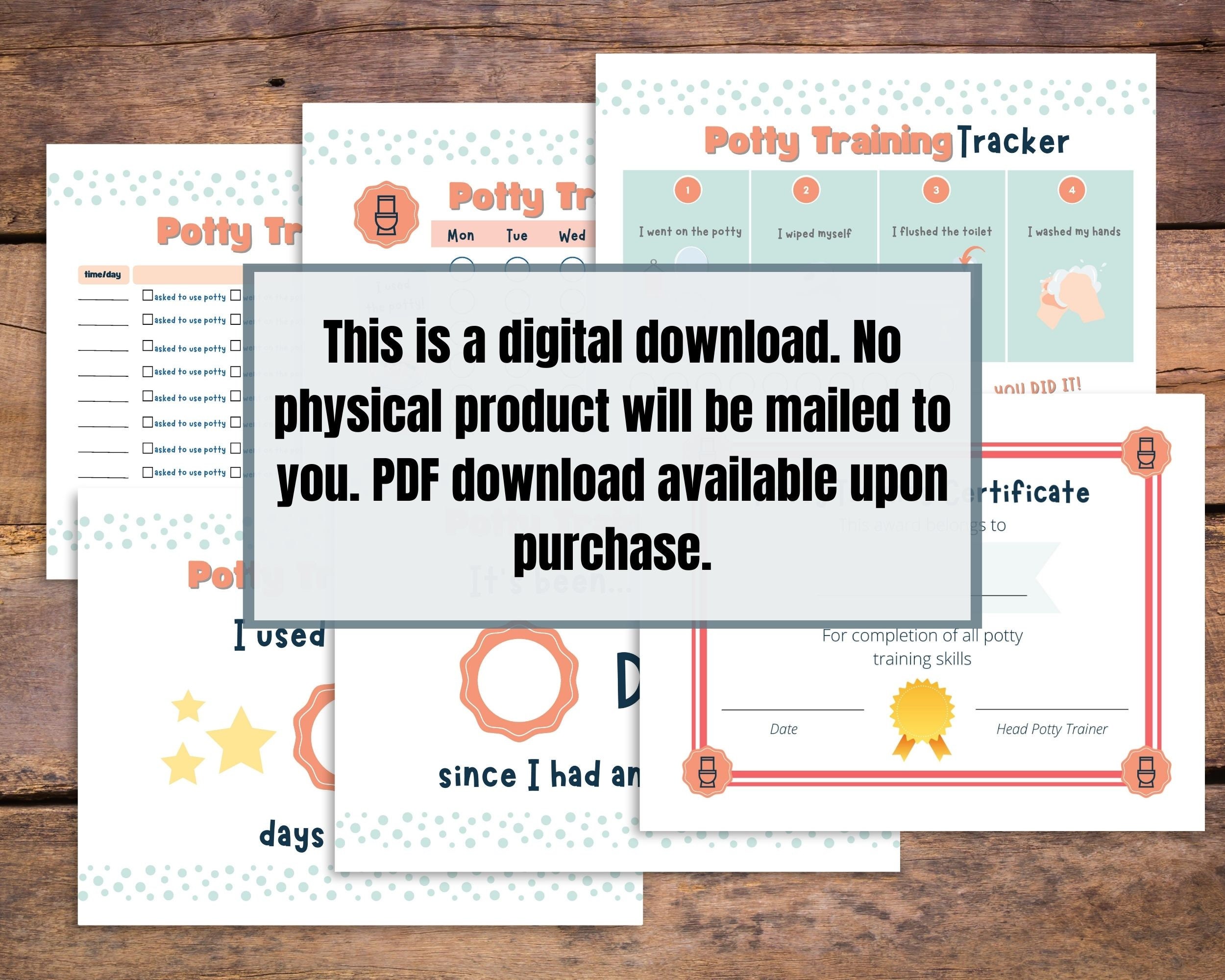 Potty Training Trackers, Printable Potty Training Bundle - Etsy