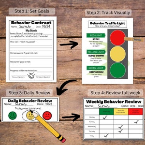 Behavior Tracking Chart Bundle, Traffic Light Bundle, Daily and Weekly ...