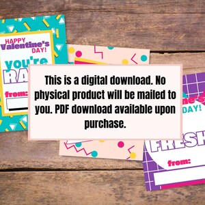 90's Themed Printable Valentine's Day Cards, Retro Classroom Valentines ...