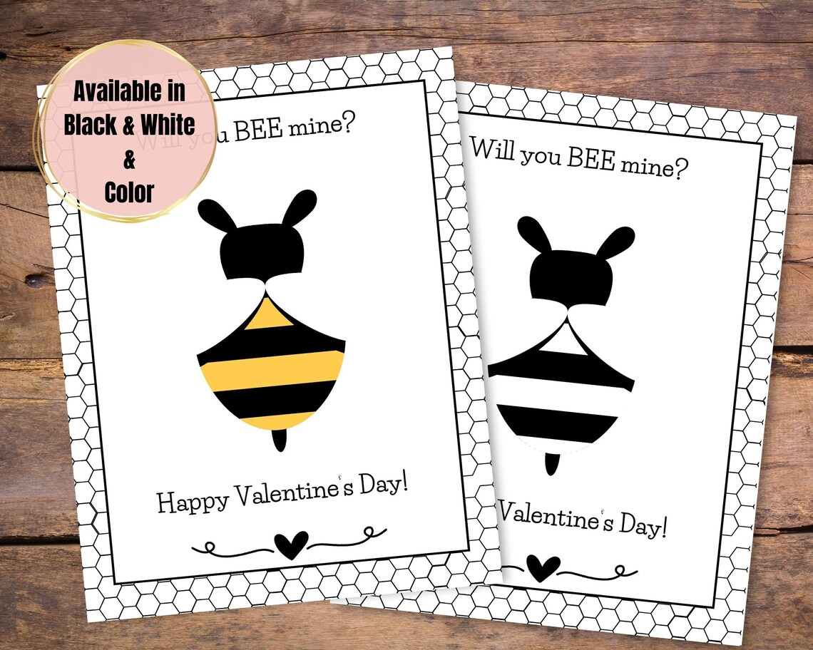 Valentine's Day Handprint Craft, Printable Bee Mine Handprint for Kids ...