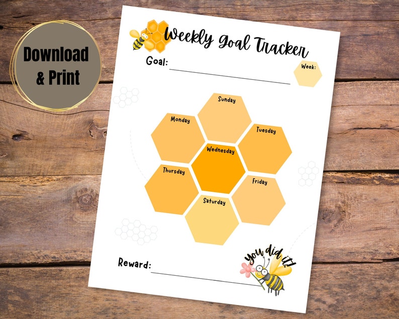 Printable Weekly Goal Tracker, Habit Tracker - Etsy