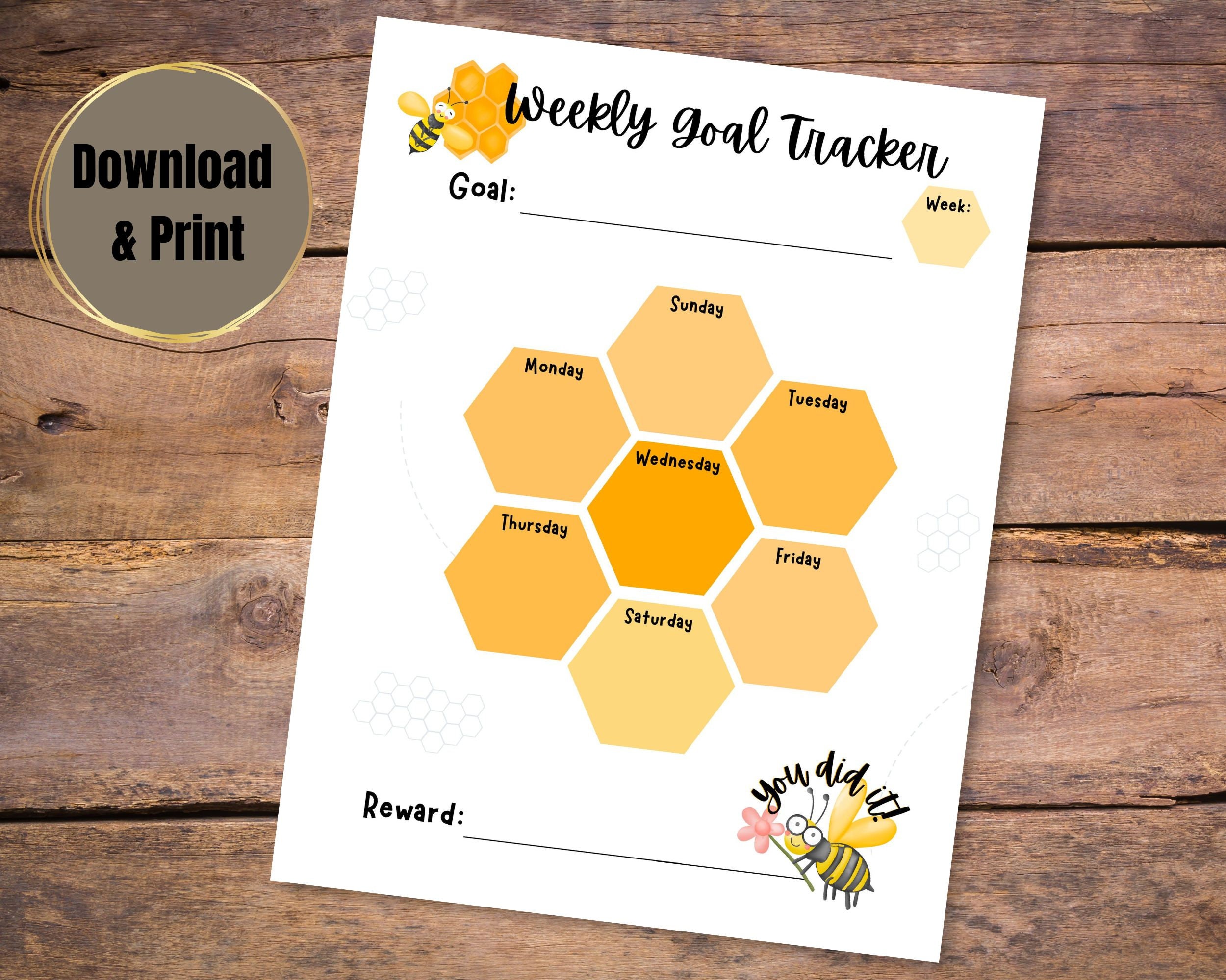 Printable Weekly Goal Tracker, Habit Tracker - Etsy