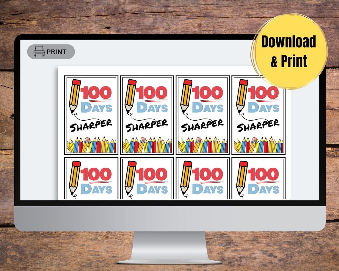 100th Day of School Printable Gift Tags for Students, Gift From ...