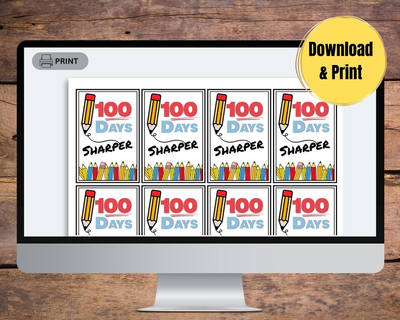 100th Day of School Printable Gift Tags for Students, Gift From ...