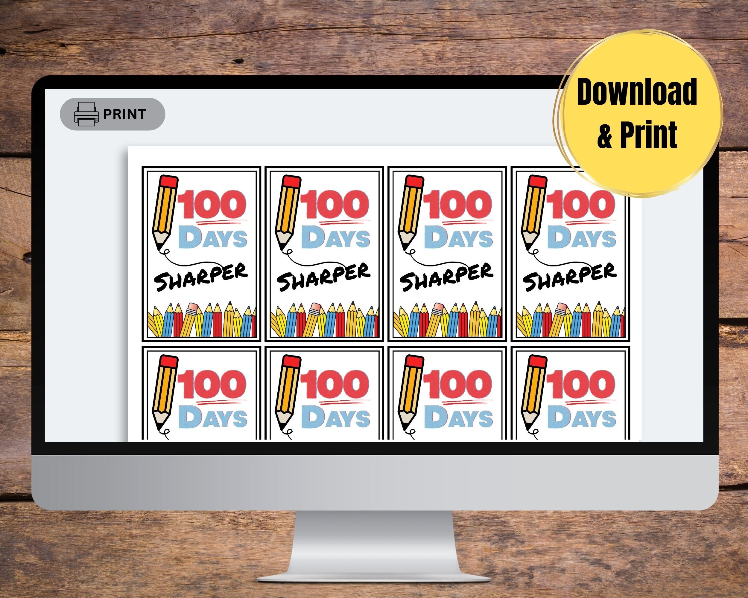 100th Day of School Printable Gift Tags for Students, Gift From ...