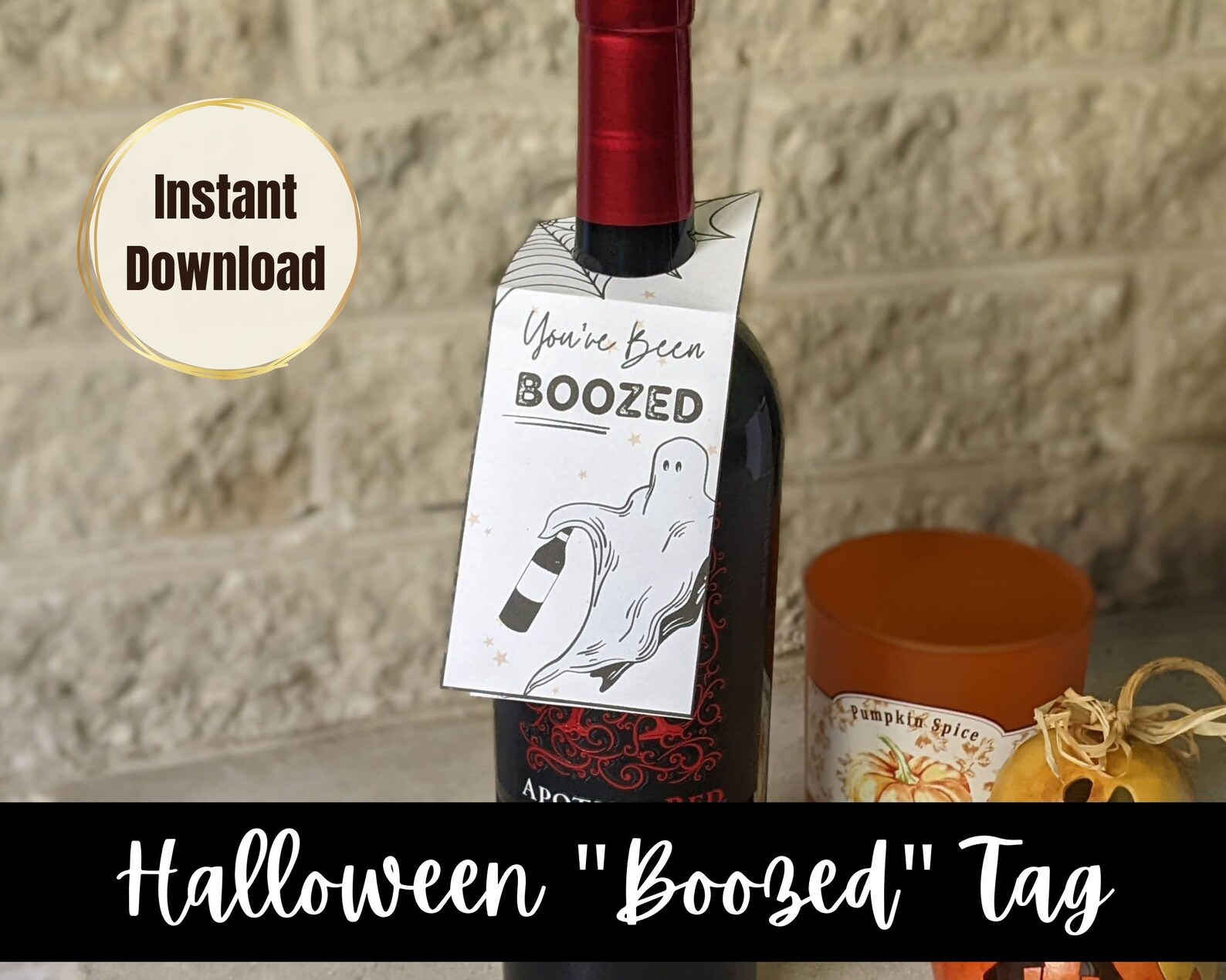 You've Been Boozed Bottle Tag, Printable You've Been Boozed Halloween ...