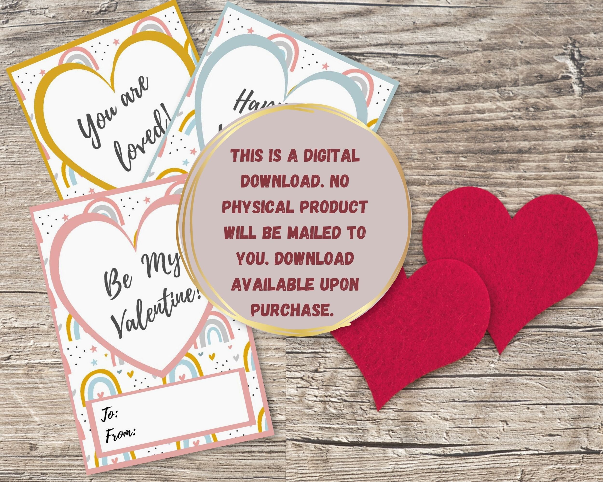 Rainbow Valentine's Day Cards, Valentine's Day Cards for School, Kids ...