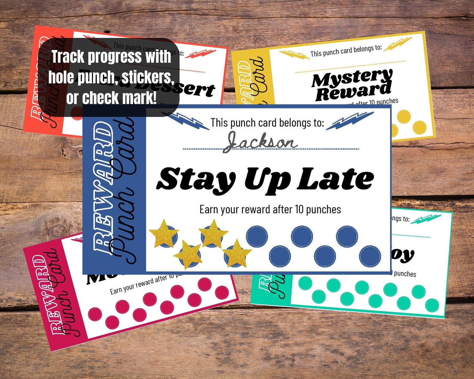 Reward Coupons, Kids Reward Punch Cards, Printable Rewards - Etsy