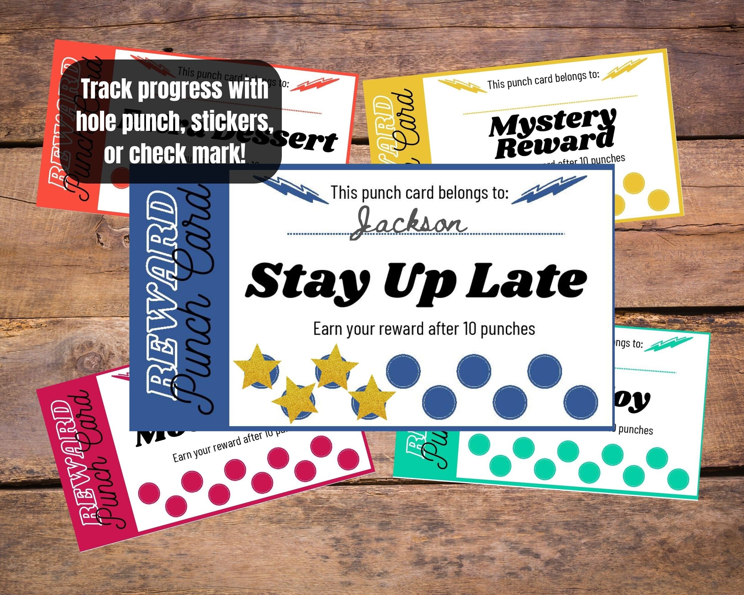 Reward Coupons, Kids Reward Punch Cards, Printable Rewards - Etsy