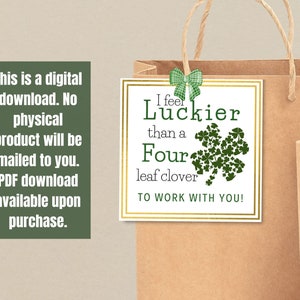 Printable St. Patrick's Day Gift Tag for Coworker, St. Patrick's Day ...