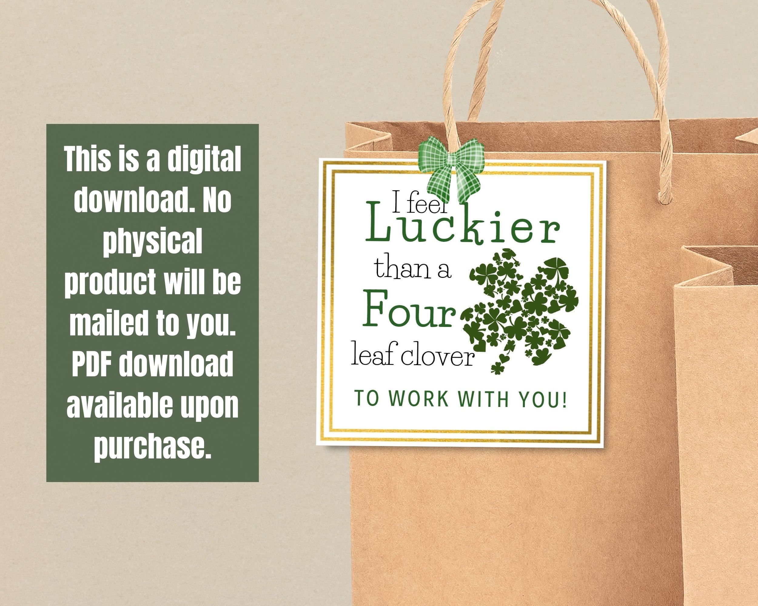 Printable St. Patrick's Day Gift Tag for Coworker, St. Patrick's Day ...