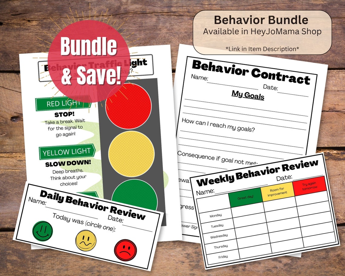 Traffic Light Behavior Chart Printable Behavior Chart for - Etsy