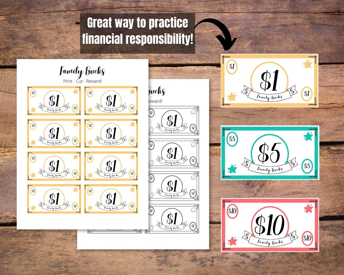 Family Bucks Printable, Mom and Dad Bucks, Reward System - Etsy