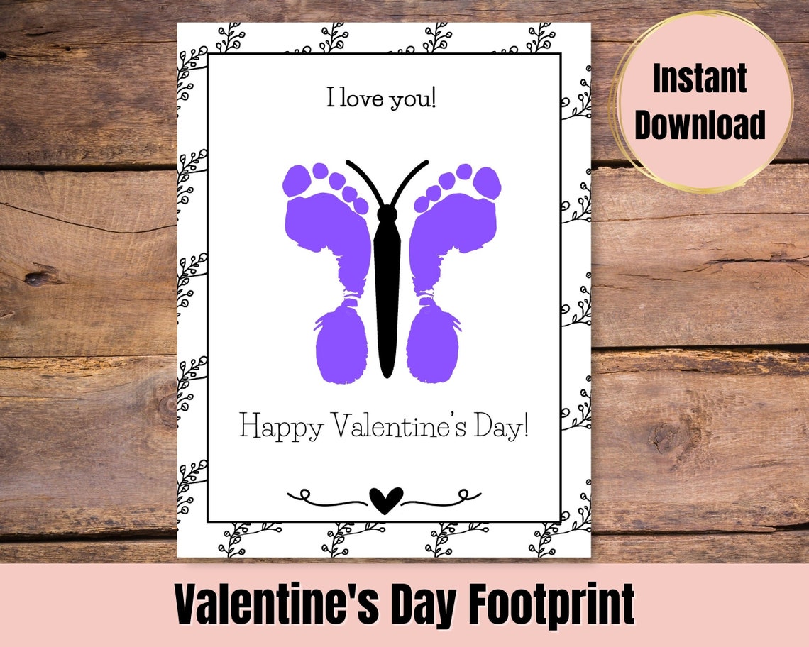 Valentine's Day Handprint Craft, Butterfly Handprints Printable - Etsy