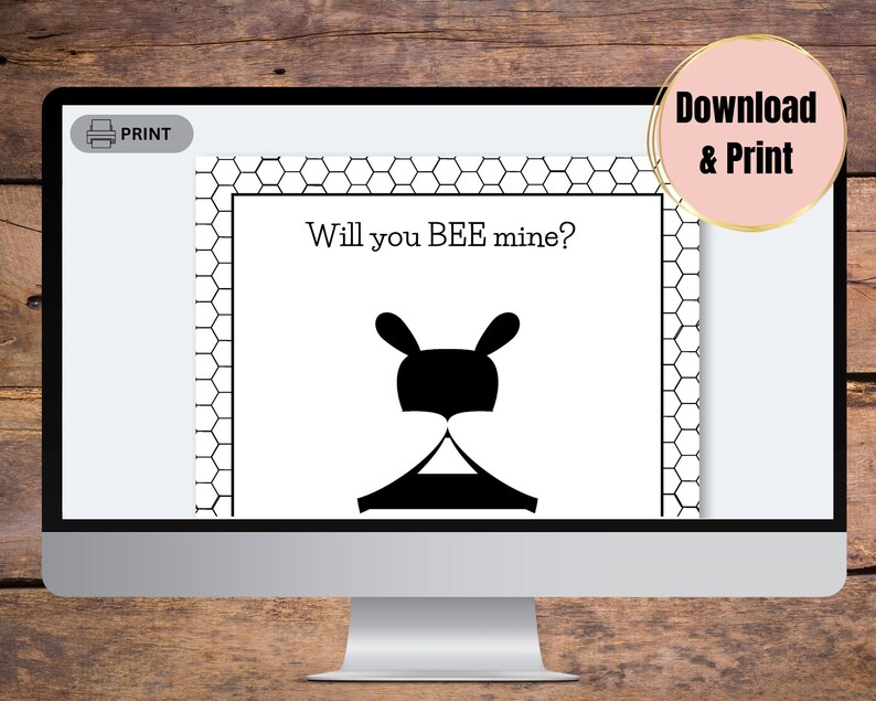 Valentine's Day Handprint Craft, Printable Bee Mine Handprint for Kids ...