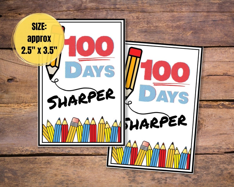 100th Day of School Printable Gift Tags for Students, Gift From ...