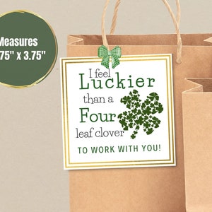Printable St. Patrick's Day Gift Tag for Coworker, St. Patrick's Day ...