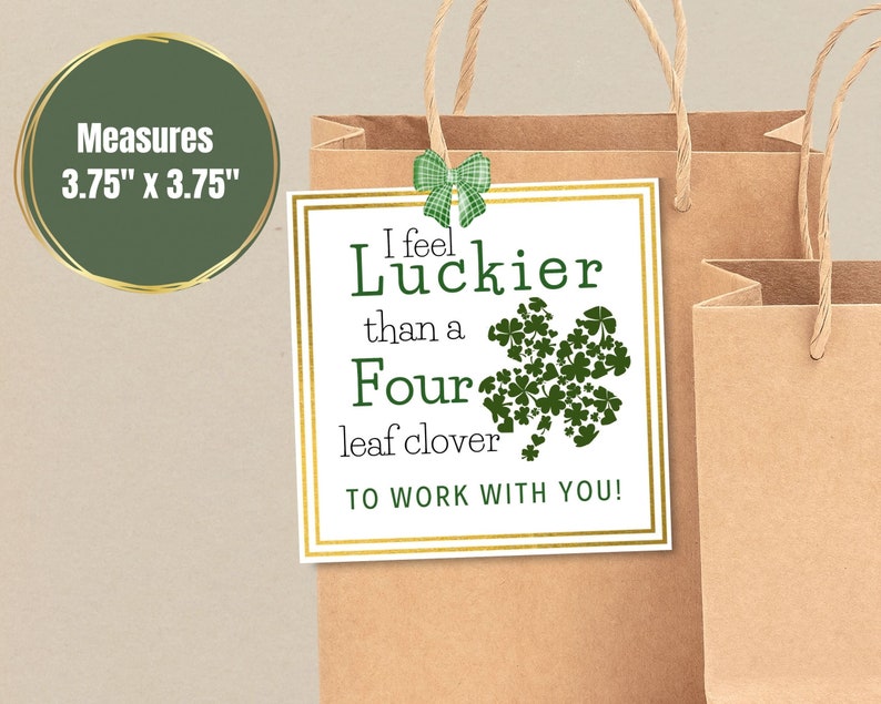 Printable St. Patrick's Day Gift Tag for Coworker, St. Patrick's Day ...