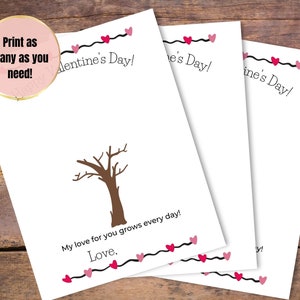 Valentine's Day Handprint Craft, Tree Handprints Printable - Etsy