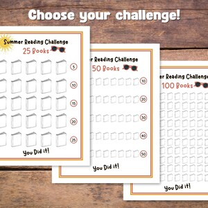 Summer Reading Challenge, Printable Reading Challenge Tracker Bundle - Etsy