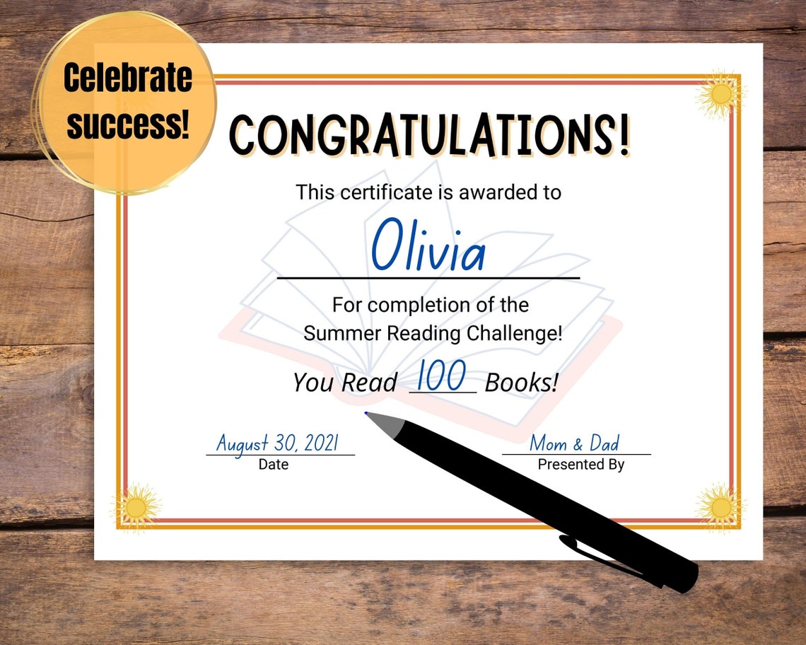 Summer Reading Challenge, Printable Reading Challenge Tracker Bundle - Etsy