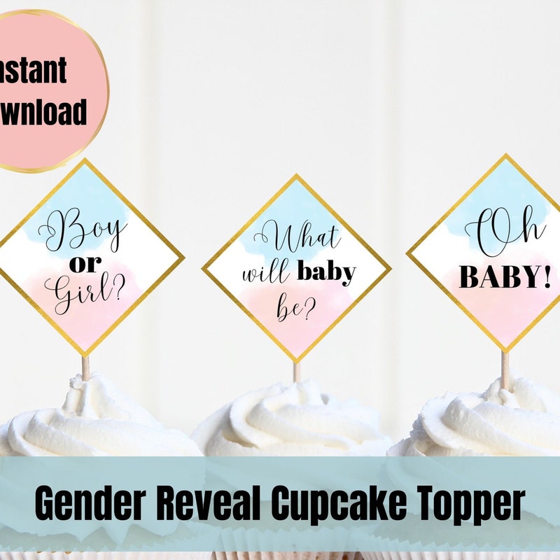 Gender Reveal Cake Topper - Etsy