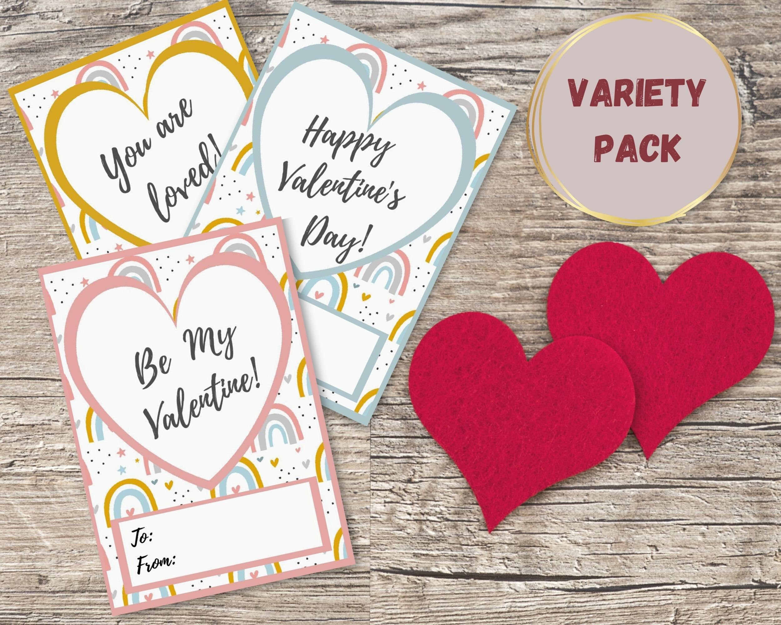 Rainbow Valentine's Day Cards, Valentine's Day Cards for School, Kids ...
