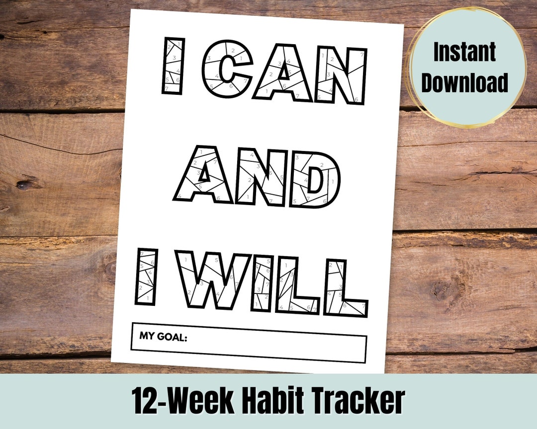 Color in Habit Tracker, 12 Week Habit Tracker Printable - Etsy