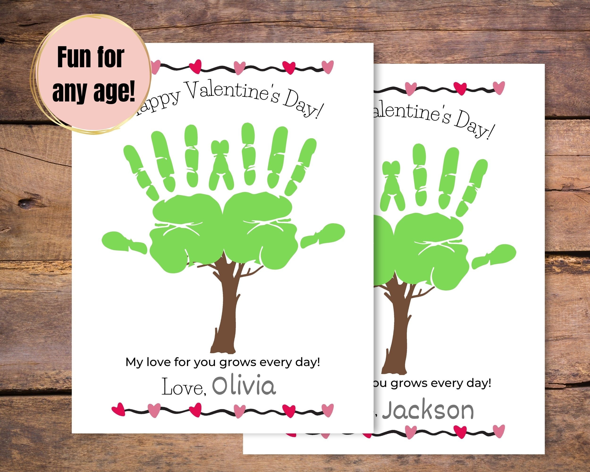 Valentine's Day Handprint Craft, Tree Handprints Printable - Etsy
