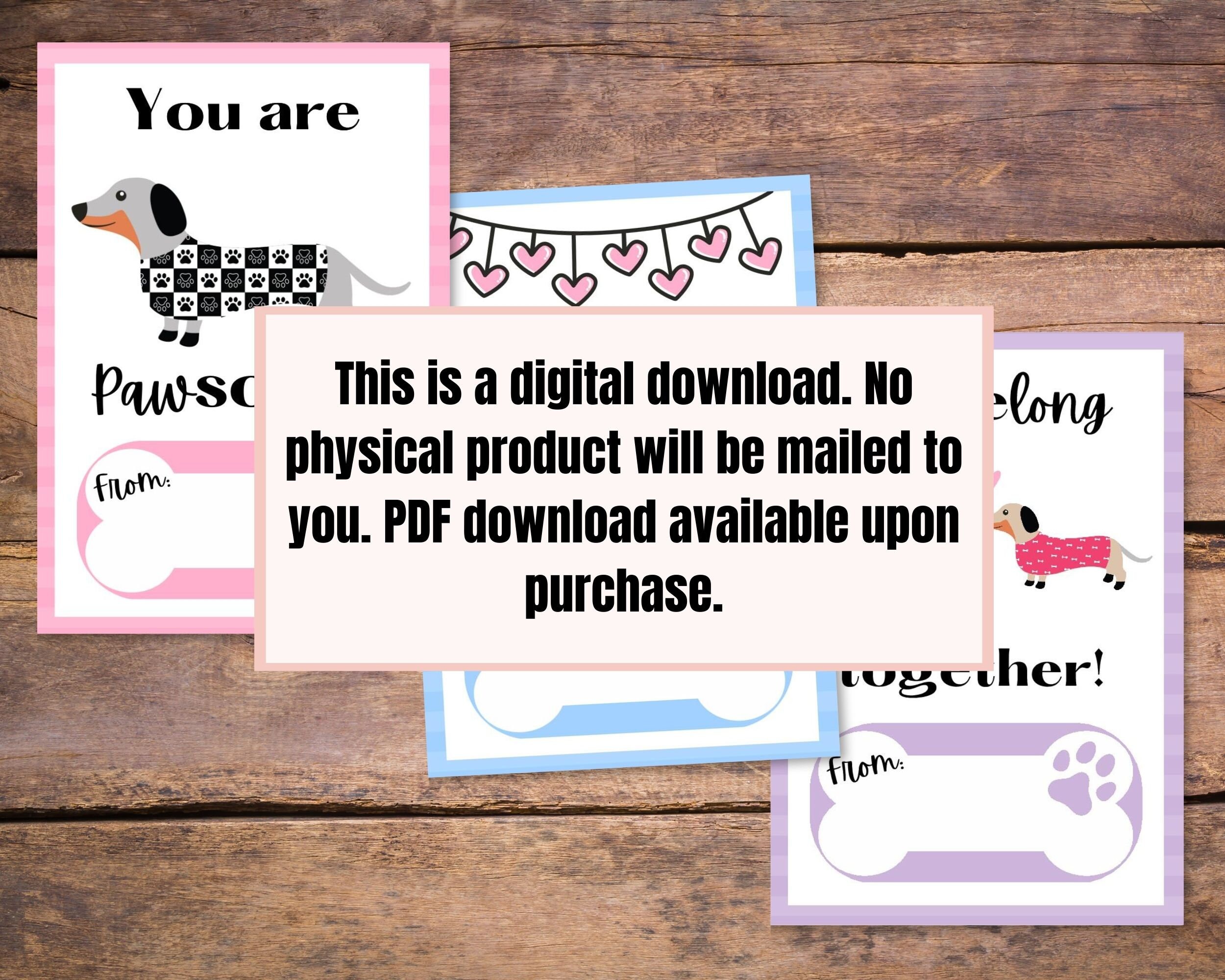 Printable Dog Valentine's Day Cards for Kids - Etsy